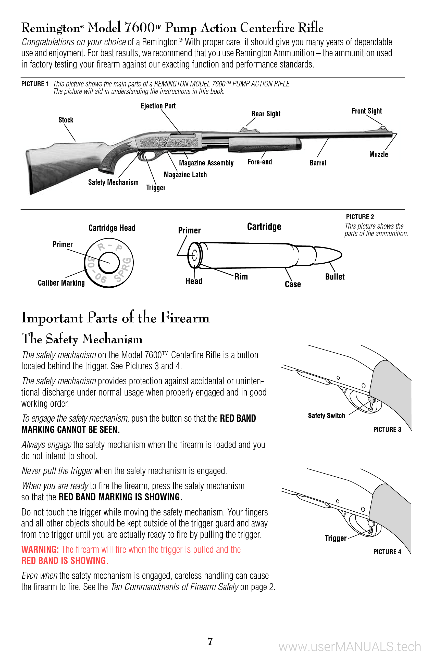 Remington 7600 Instruction Manual