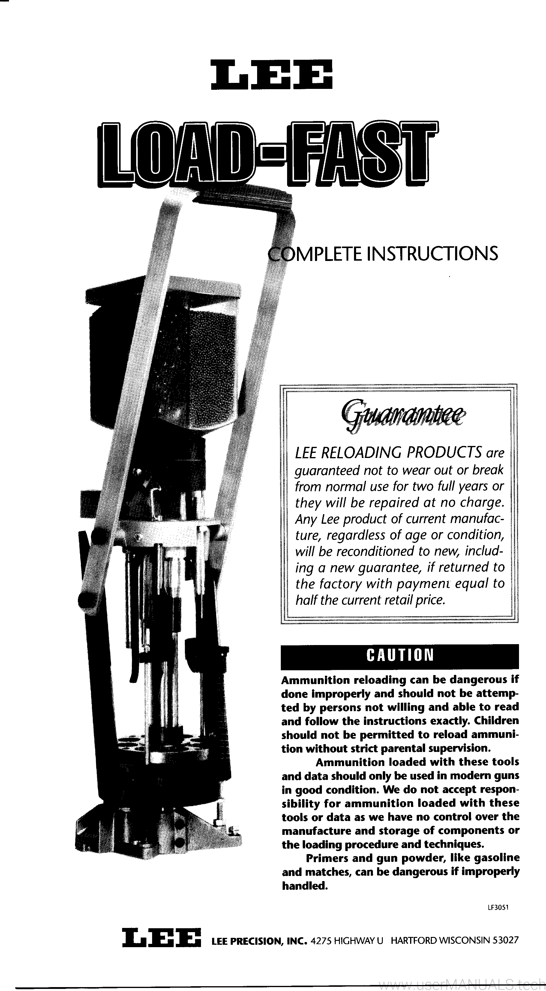 Lee Load-fast Instructions Lee Load-fast Instructions